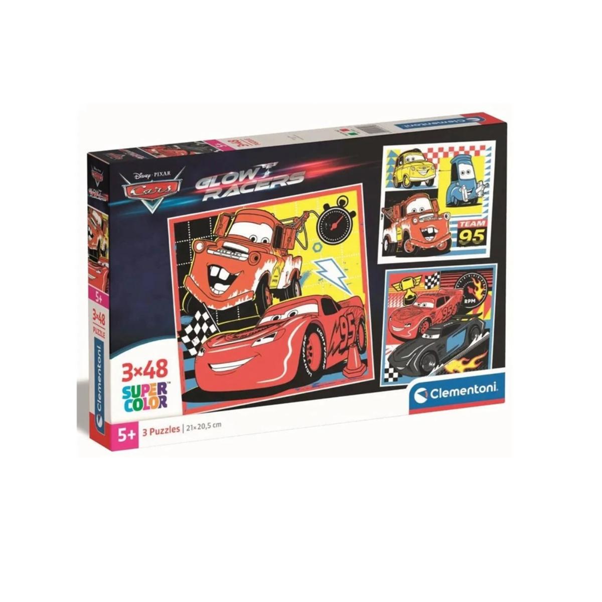 PUZZLE 3*48 SQUARE DISNEY CARS GLOW RACERS | Knjižara Kultura
